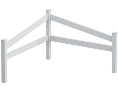 New England Split Rail Corner Fence, White, 41.75"H – BirdYard Direct