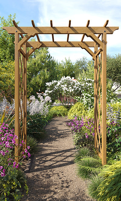 New England Cedar Heartwood Arbor, Brown, 88"H – BirdYard Direct