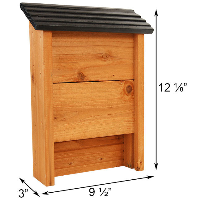 Woodlink Wooden Bat Shelter with Black Roof, 15 bats – BirdYard Direct
