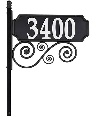 Whitehall Scroll Reflective Address Sign and Post – BirdYard Direct