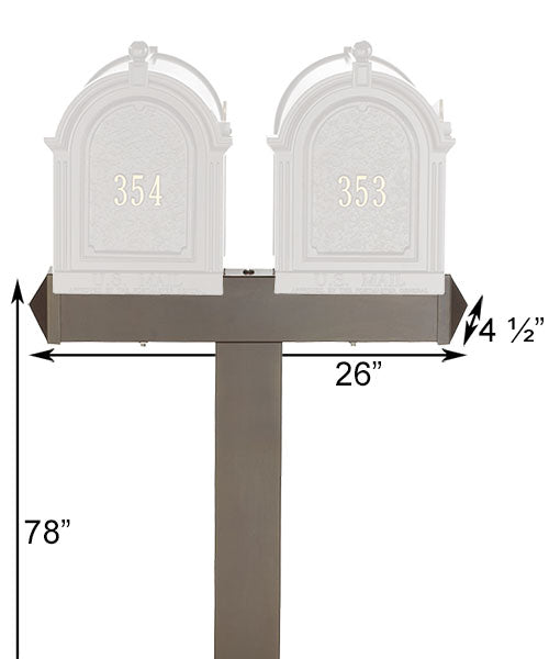 Whitehall Dual Mailboxes Post, French Bronze – BirdYard Direct