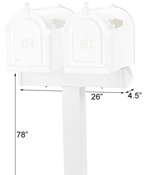 Whitehall Dual Mailboxes Post, White – BirdYard Direct